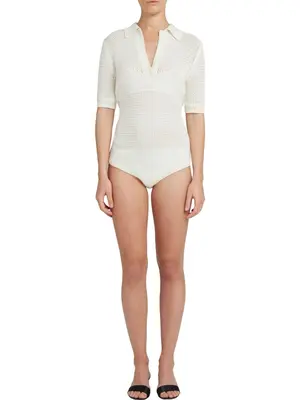 Cashmere In Love Boi Crochet Bodysuit - White
