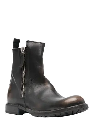 Moma Distressed Ankle Boots - Black
