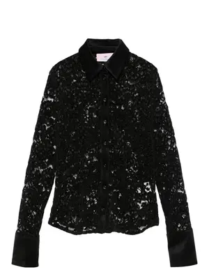 CHIARA FERRAGNI Corded-lace Shirt - Black