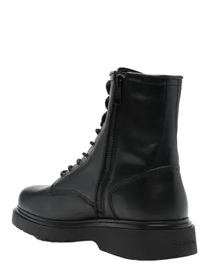 Calvin Klein Lace-up Leather Boots - Black