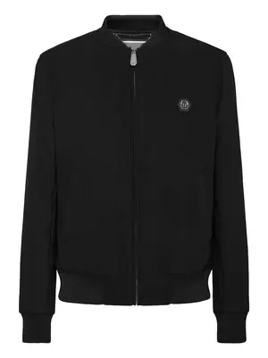 Philipp Plein Skull & Bones Bomber Jacket - Black