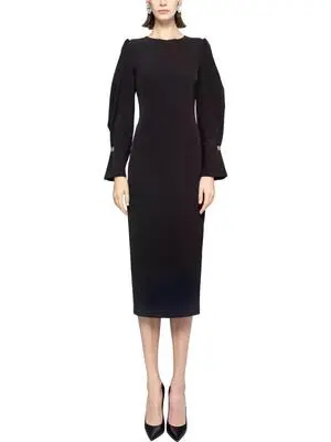 NISSA Cady Midi Dress - Black