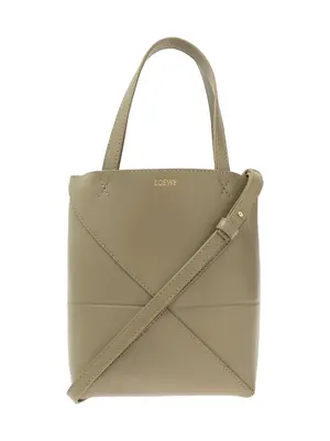 Loewe LOEWE Mini Puzzle Fold Tote Bag Eucalyptus Green
