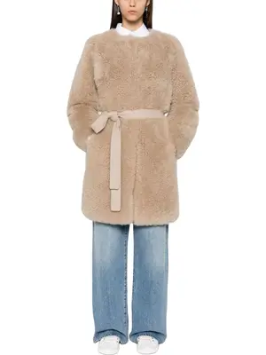 YVES SALOMON Shearling Coat - Neutrals
