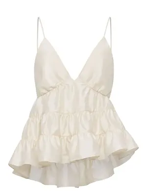 Azeeza AZEEZA Viola Taffeta Top Ivory