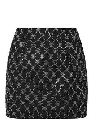 PHILIPP PLEIN Philipp Plein Monogram-Embellished Mini Skirt