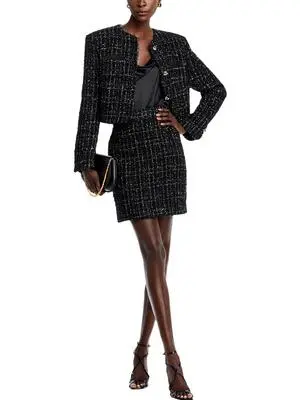 BOSS Jolena Cropped Tweed Jacket - Black