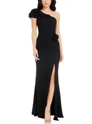 Dress The Population Aubrielle Rosette Gown - Black