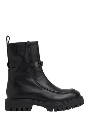 REISS Safia Chain Embellished Ankle Boots - Black