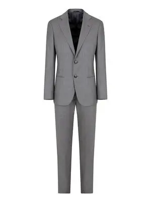 Giorgio Armani Single-breasted Soho Line Suit In Virgin Wool And Cashmere - Grey