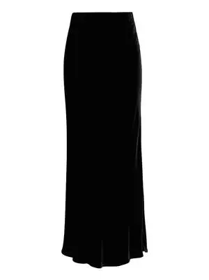 L'Agence Zeta Velvet Maxi Skirt - Black