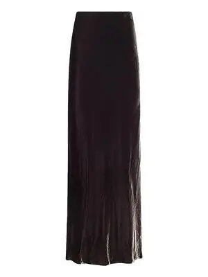 L'Agence Zeta Velvet Maxi Skirt - Dark Java
