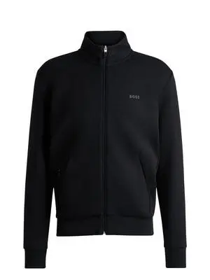 BOSS Logo-print Zip-up Sweatshirt - Black