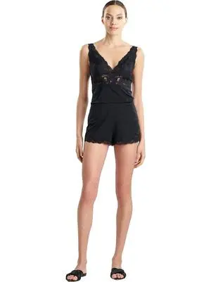 Natori Imagine Jersey Lace Shorts - Black