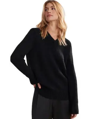 Jenni Kayne Cashmere Kate V-neck - Black