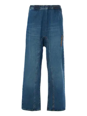 Y/project Logo Low-rise Wide-leg Jeans - Blue