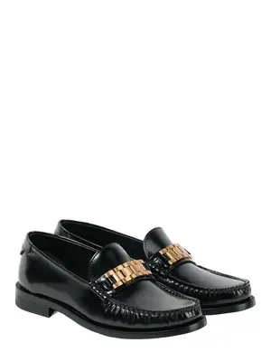 Victoria Beckham Chain Leather Loafers - Black