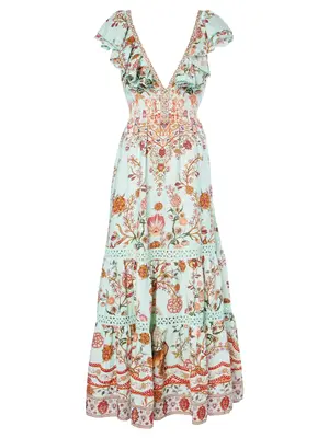 Camilla Camilla Floral Tiered Maxi Dress Multicoloured
