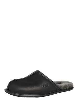 UGG Scuff Leather Slippers - Black