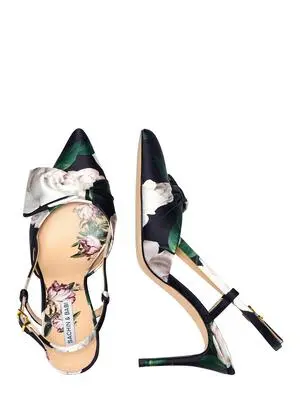Sachin & Babi Lenox Obi-bow Slingback Pumps - Black Dense Rose Floral