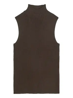 Madewell Merino Wool-Silk Sweater Tank Dark Carob