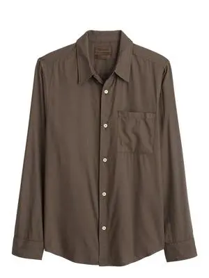 Madewell The Perfect Shirt In Soft Drape Twill Dark Surplus