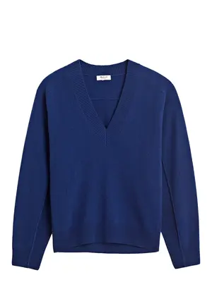 Madewell V-Neck Cashmere Sweater Bright Cobalt
