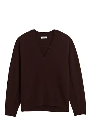 Madewell V-Neck Cashmere Sweater Molasses