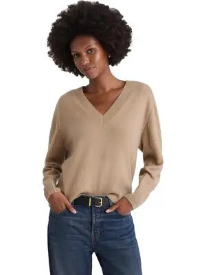 Madewell V-neck Cashmere Sweater - Umber