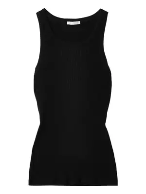 THE ROW Misty Ribbed Tank - Black