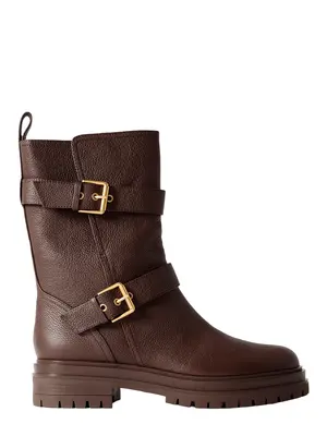 GIANVITO ROSSI Thiago Flair Buckled Boots - Brown