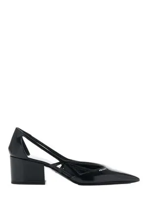 Prada Cutout Leather Pumps - Black