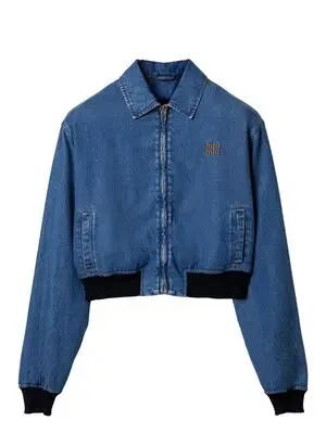 Miu Miu Denim Blouson Jacket - Navy