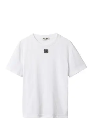 Miu Miu Cotton Jersey T-shirt - White