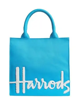 Harrods Logo Tote Bag Blue
