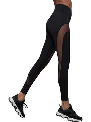 Carbon38 Sheer Spliced Legging In Melt - Black