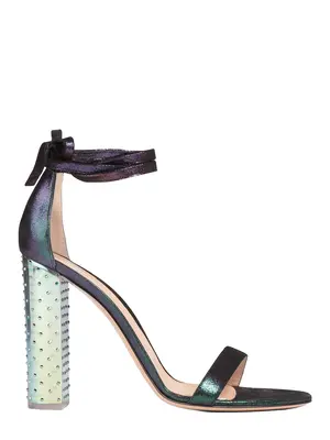GIANVITO ROSSI Gianvito Rossi Embellished Iridescent Leather Sandals