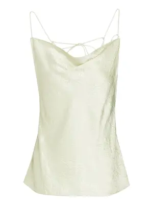 ROKSANDA Nixie Draped Crinkled-satin Camisole - Light Green
