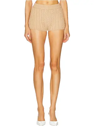 SEROYA Molly Cable Knit Hot Short - Tan