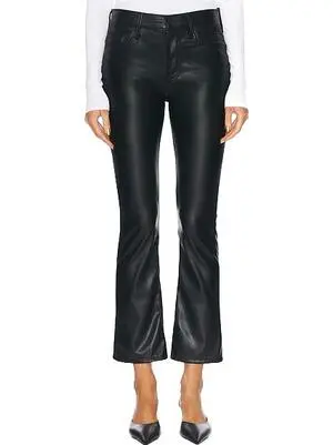 MOTHER The Insider Flood Faux Leather Pants - Black