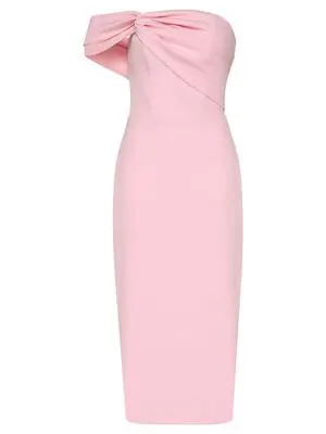 MILLA Midi Bodycon Dress With One-shoulder Sleeve - Pink