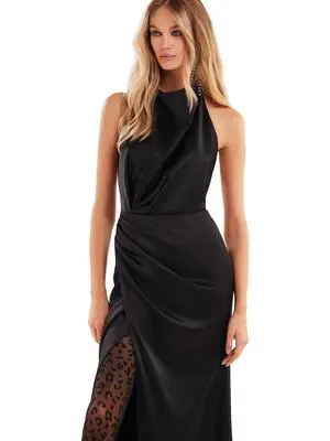 MILLA Sleeveless Mermaid Maxi Dress With Slit - Black