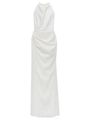 MILLA Mock Neck Sleeveless Mermaid Maxi Dress - White