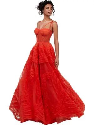 MILLA Tangerine Tulle Ornament Maxi - Coral