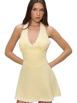 Victoria's Secret Frankies Bikinis Audrey Satin Mini Dress - Yellow