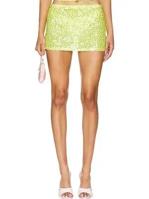 LOVERS AND FRIENDS Erin Sequin Mini Skirt - Green