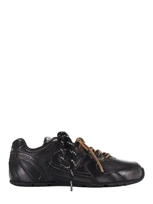 Miu Miu Miu Miu X New Balance Vintage Effect Calfskin Leather Sneakers Nero