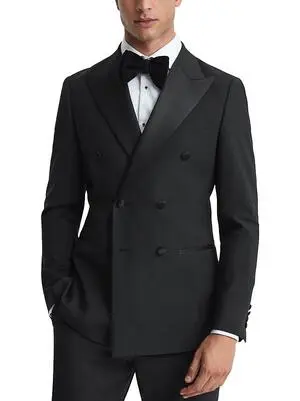 REISS Poker Double Breasted Tuxedo Jacket - Black