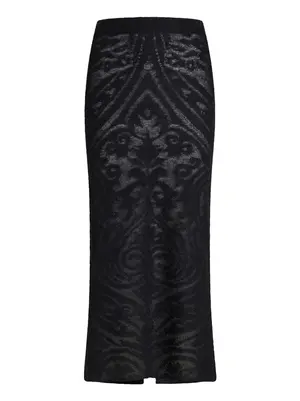 Etro Knitted Jacquard Midi Skirt - Black