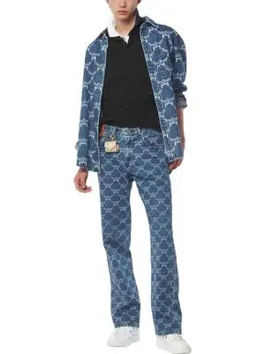 Mcm Patterned Denim Shirt - Blue